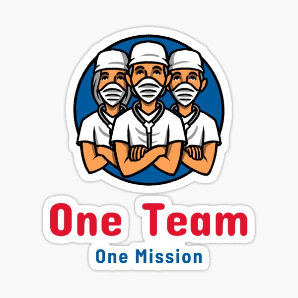 "One Team One Mission" Sticker for Sale by StaryDesign | Redbubble
