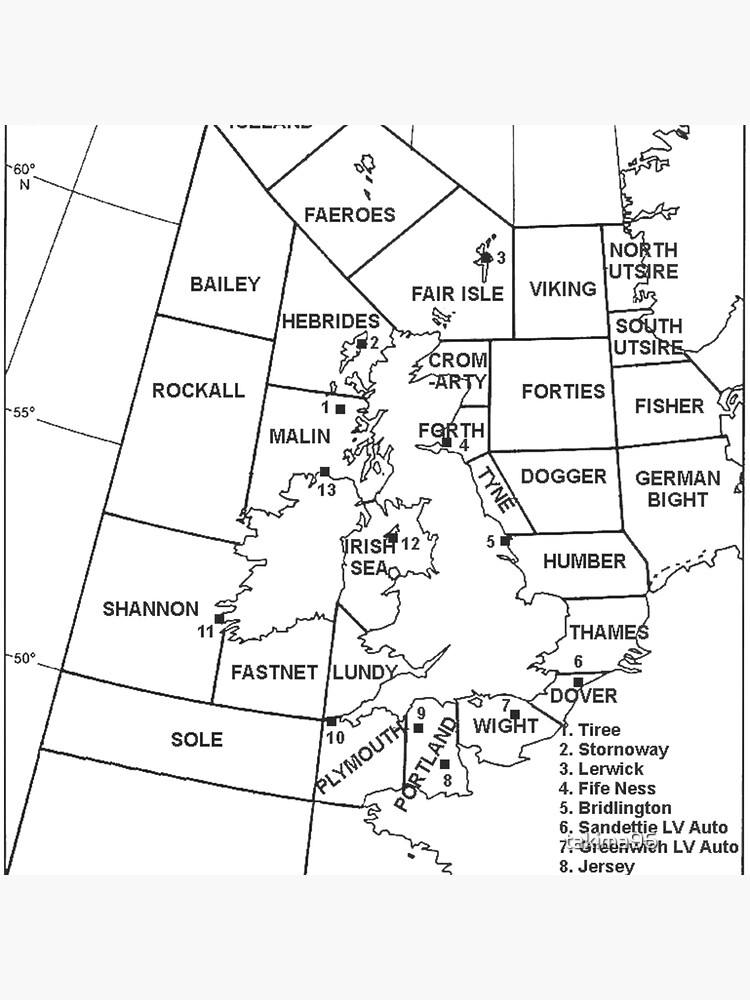 "Shipping Forecast Uk Map Labelled" Poster for Sale by takima96 | Redbubble