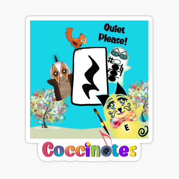 "Quiet Please!" Sticker for Sale by Coccinotes | Redbubble