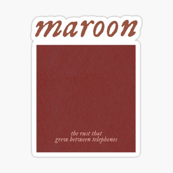 "maroon lyric color palette / graphic design" Sticker for Sale by ...