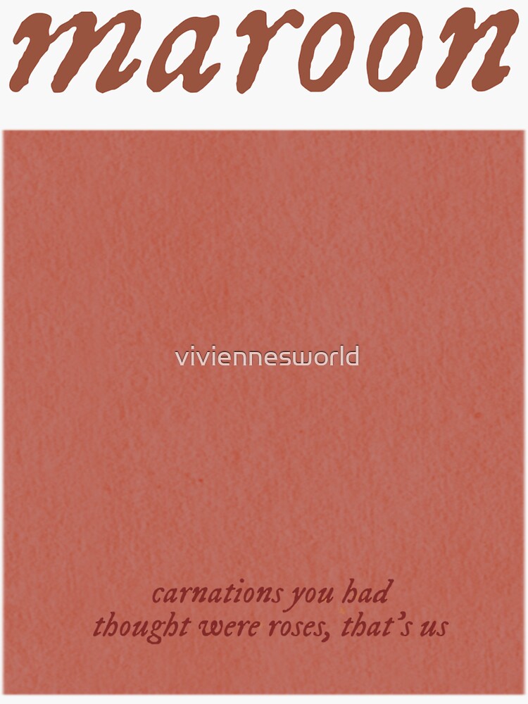 "maroon lyric color palette / graphic design" Sticker for Sale by ...