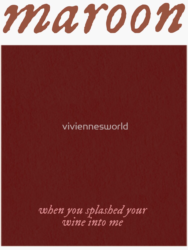 "maroon lyric color palette / graphic design" Sticker for Sale by ...