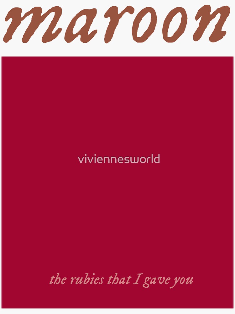 "maroon lyric color palette / graphic design" Sticker for Sale by ...