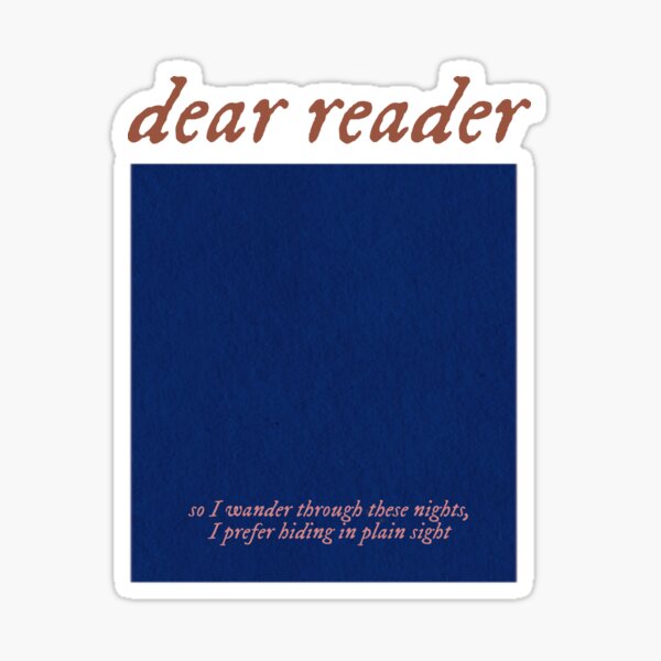 "dear reader lyric color palette / graphic design" Sticker for Sale by ...