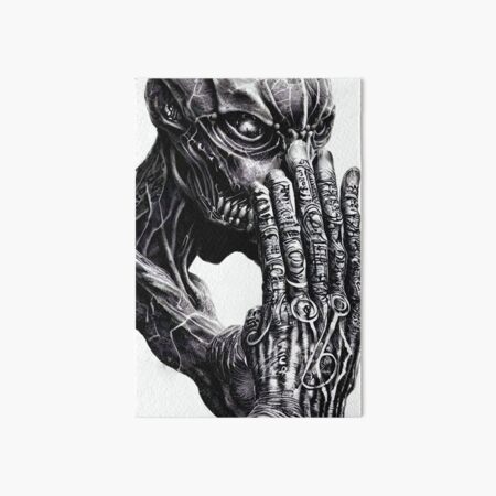 "Alien Hiding Face with His Creepy Hand(ink)" Art Board Print for Sale ...