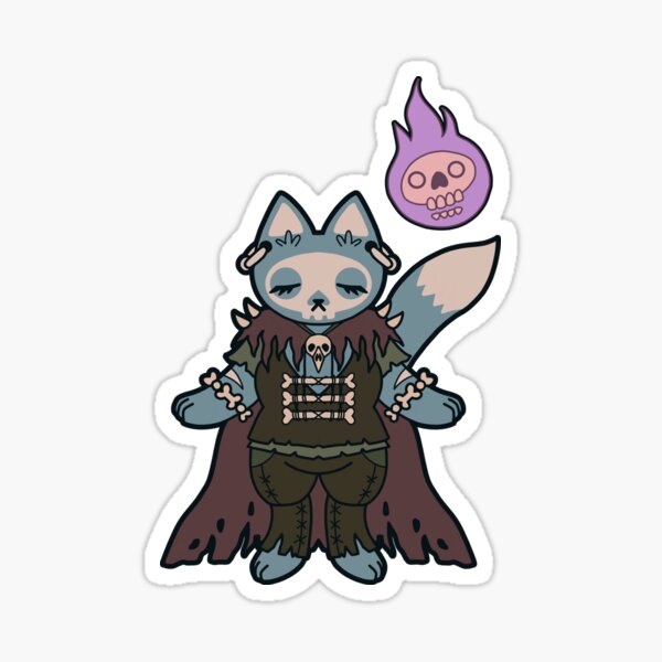 "Adventure Kitty - Necromancer" Sticker for Sale by Alcatote | Redbubble
