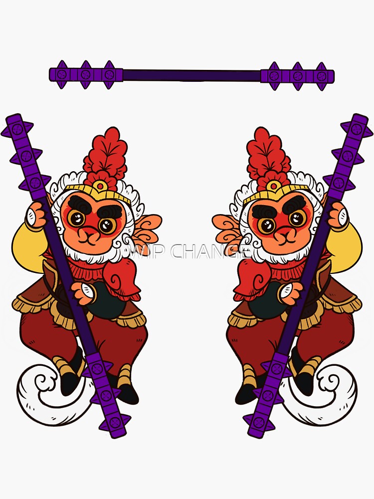 "Six Eared Macaque Sticker Pack; pose 2; LMK Pattern S1 (3/4)" Sticker ...