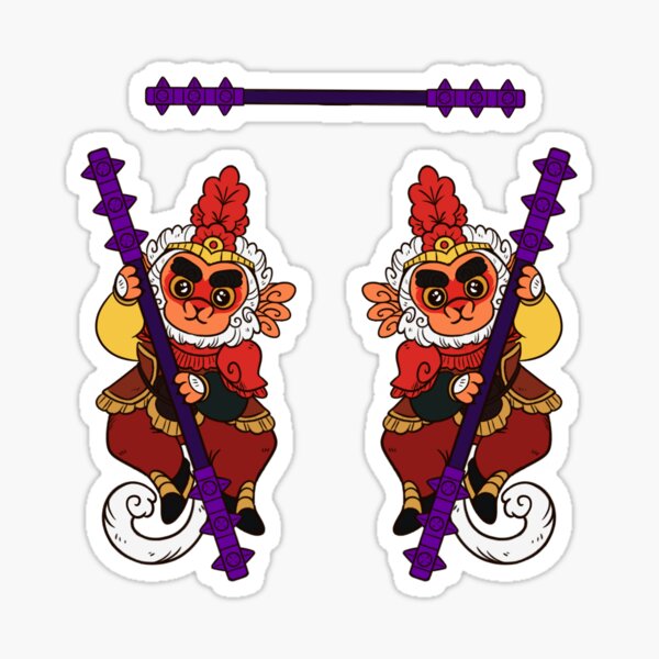 "Six Eared Macaque Sticker Pack; pose 2; LMK Pattern S1 (3/4)" Sticker ...