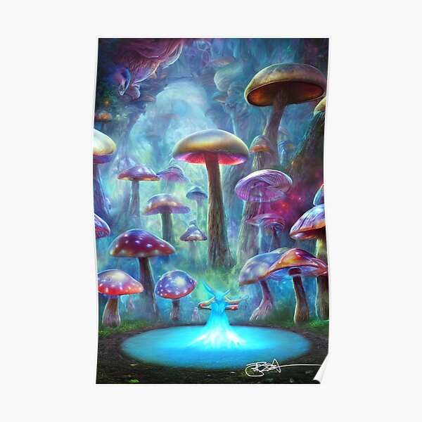"Mushroom Fairyland Psilocybin Fantasy 2" Poster for Sale by ...