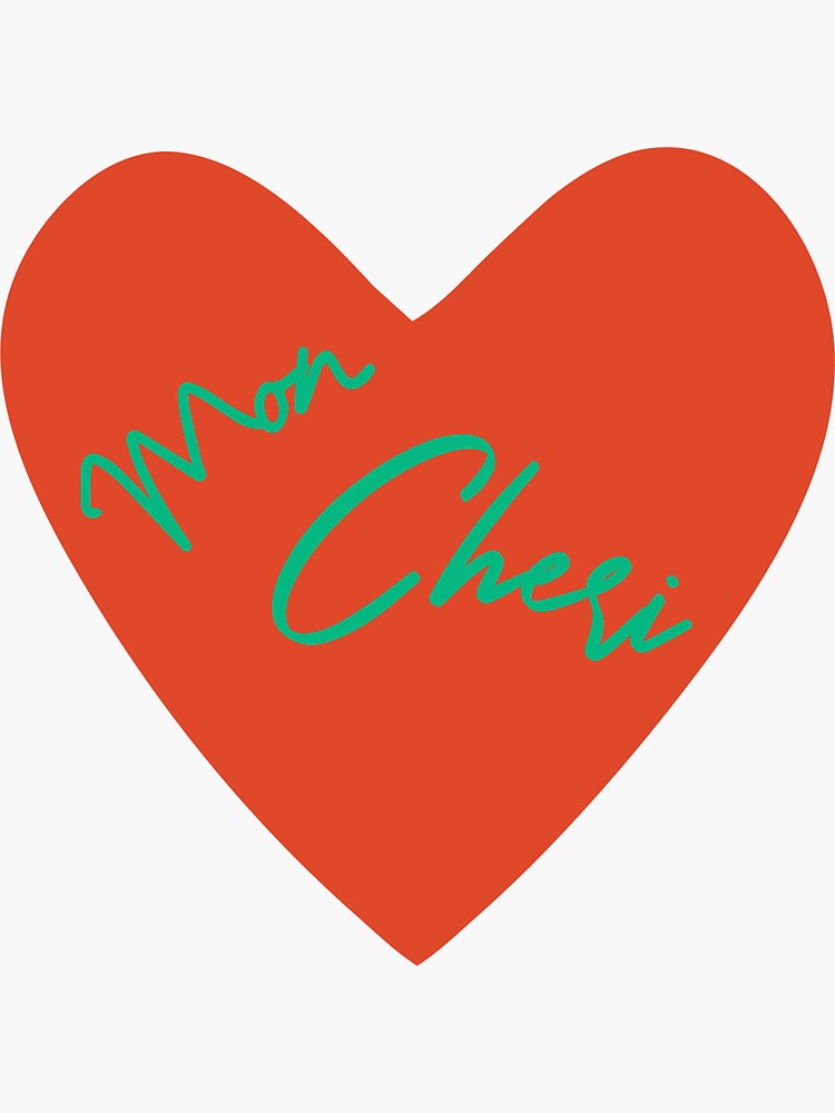 "Chic Mon Cheri Heart Cursive Simple Minimal Love Darling French Slogan ...