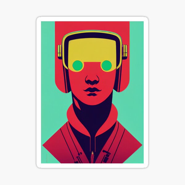 "Pop Art Cyborg 1" Sticker for Sale by NameRefersToMe | Redbubble