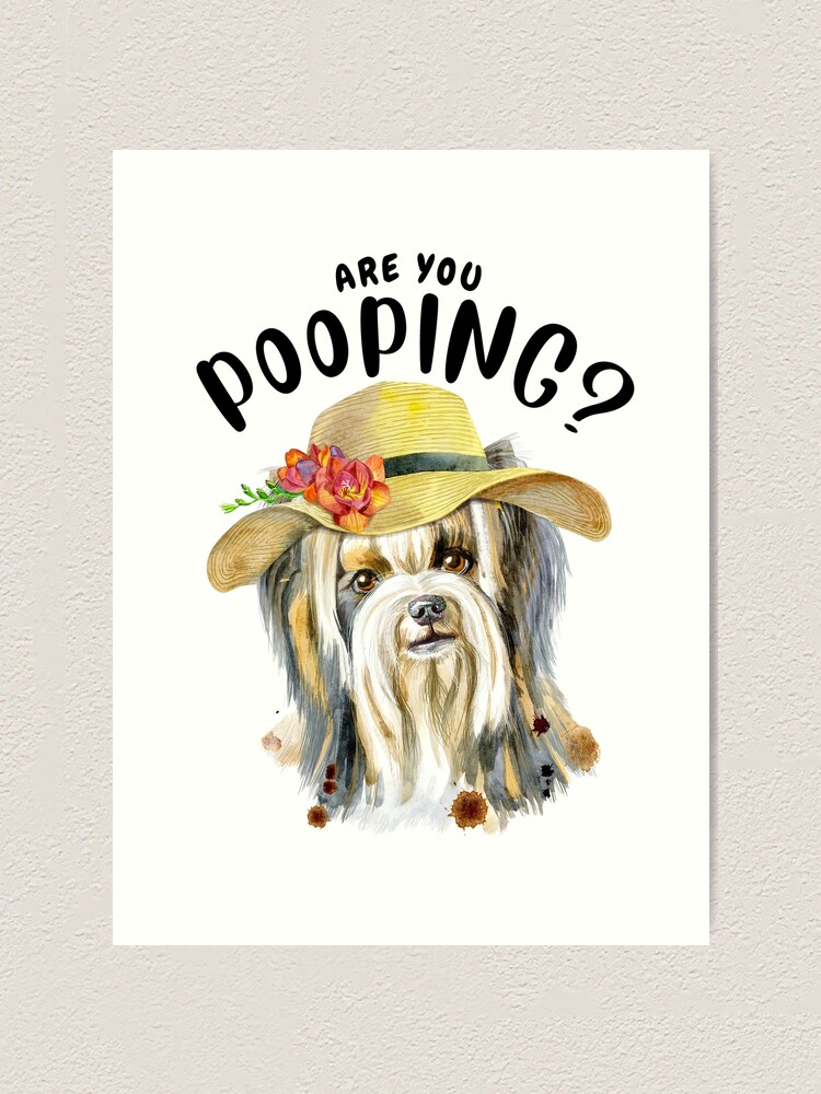 "Yorkie Are You Pooping Bathroom Print | Yorkshire Terrier Art | Yorkie ...