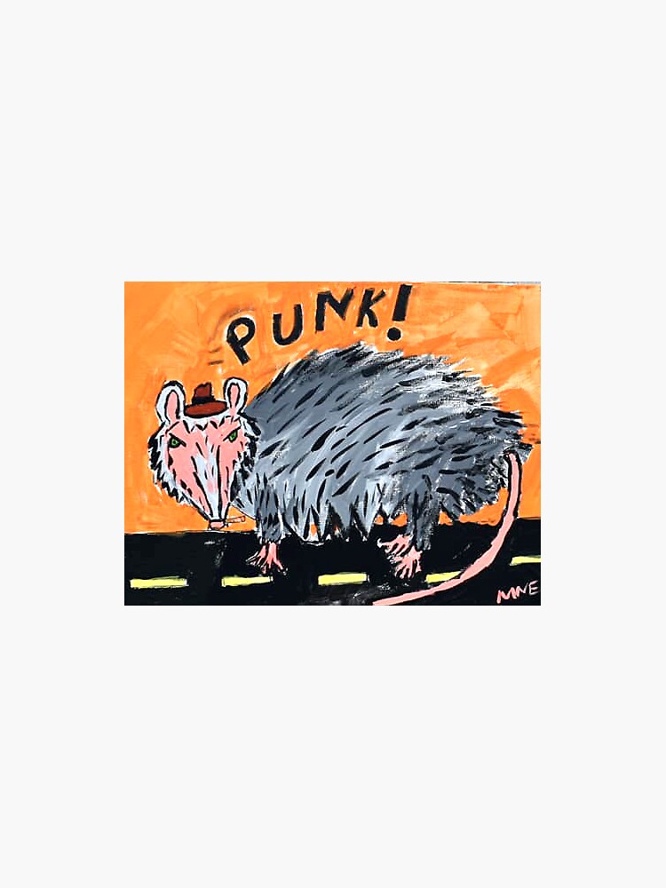 "Punk Possum" Sticker for Sale by SparedSplinter | Redbubble