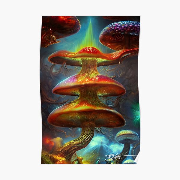 "Mushroom Fairyland Psilocybin Fantasy 14" Poster for Sale by ...