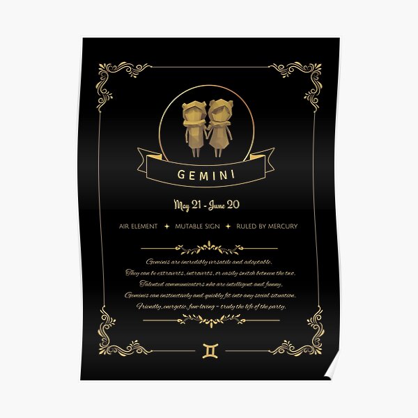 "Gemini Profile" Poster for Sale by Inspired-Times | Redbubble