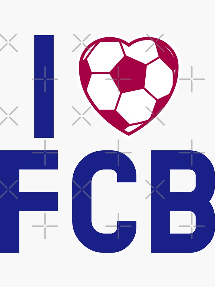 "I love Fc Barcelona Soccer Ball Heart" Sticker for Sale by ...