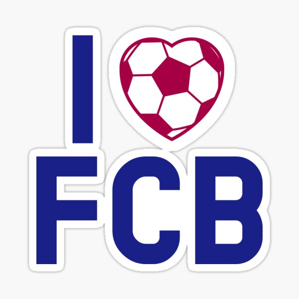 "I love Fc Barcelona Soccer Ball Heart" Sticker for Sale by ...