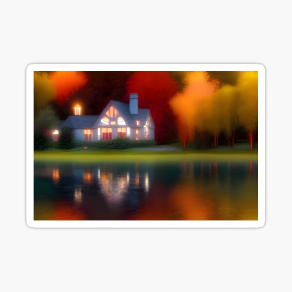 "Cozy Cottage country house" Sticker for Sale by altopaints | Redbubble