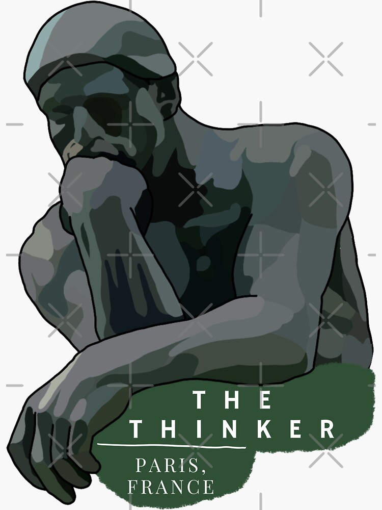 ""The Thinker" Statue Paris, France " Sticker for Sale by ...