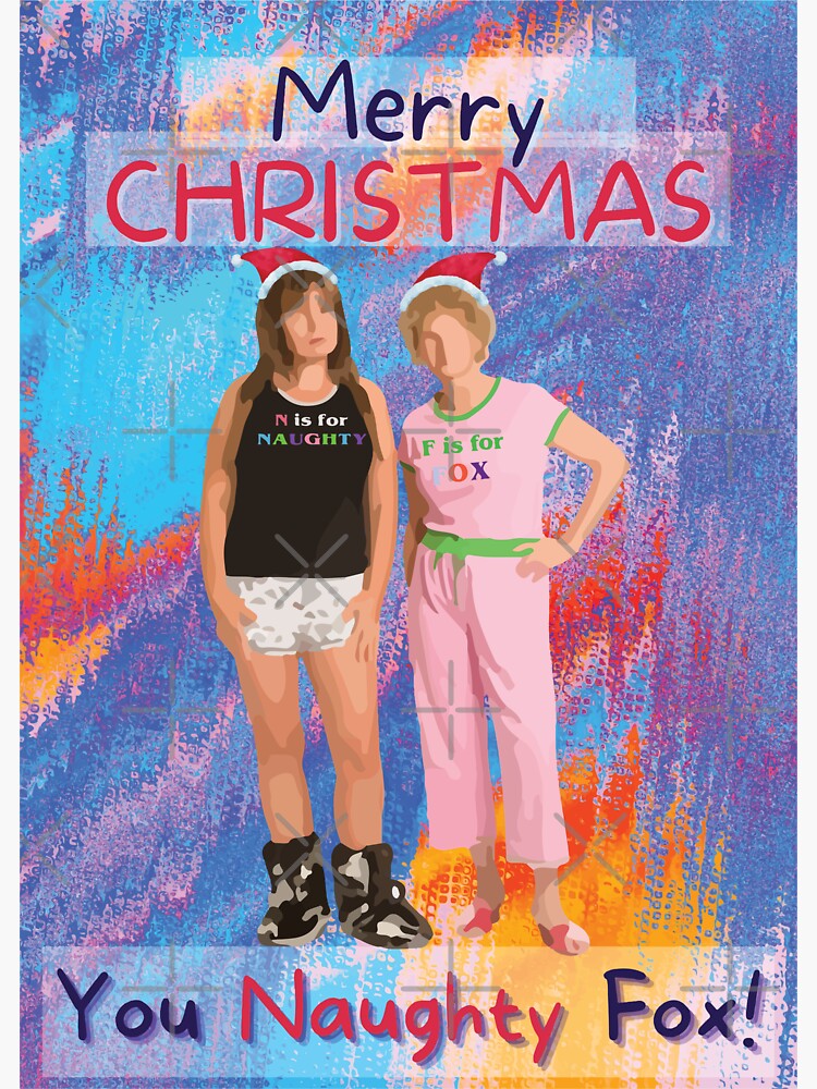 "Merry Christmas Naughty Fox Kath Kim " Sticker for Sale by porterpouts ...
