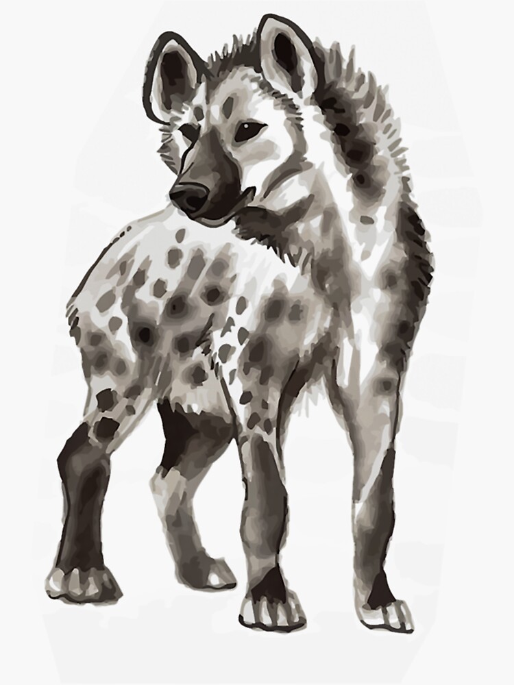"Beautiful Wild Hyena Painting Artwork 4010200" Sticker for Sale by ...