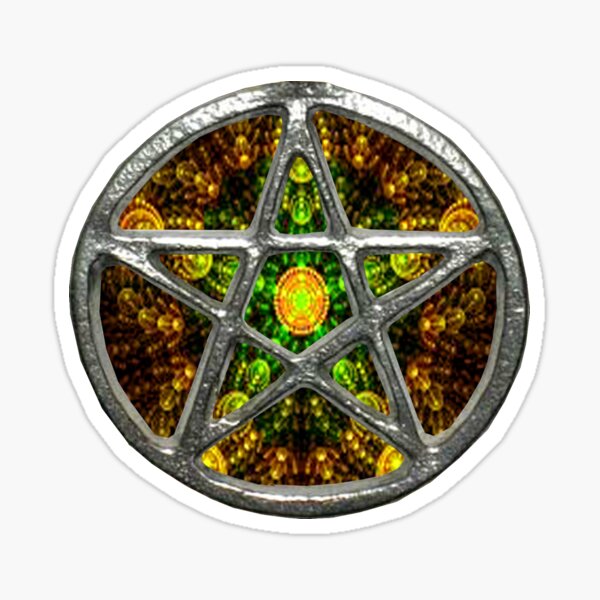"Fractal Earth Pentagram Pentacle Wicca" Sticker for Sale by Atteestude ...