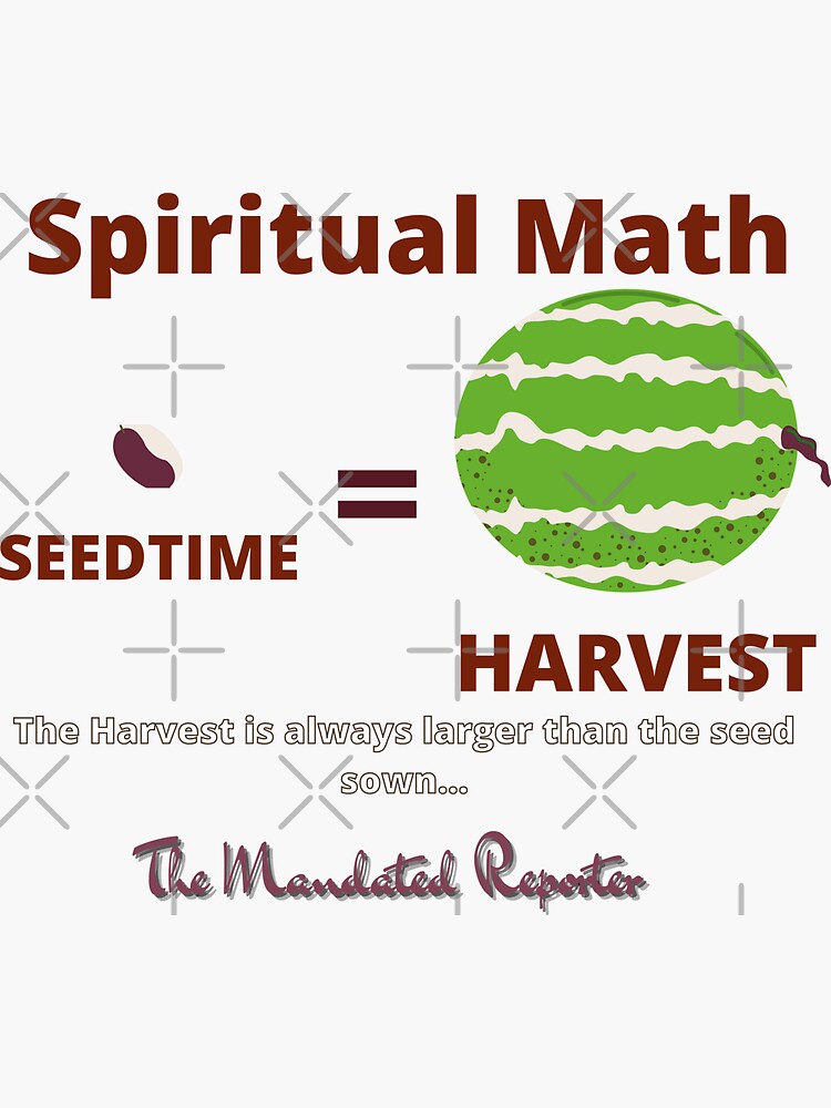 "Spiritual Math - Seedtime and Harvest - Tan" Sticker for Sale by ...