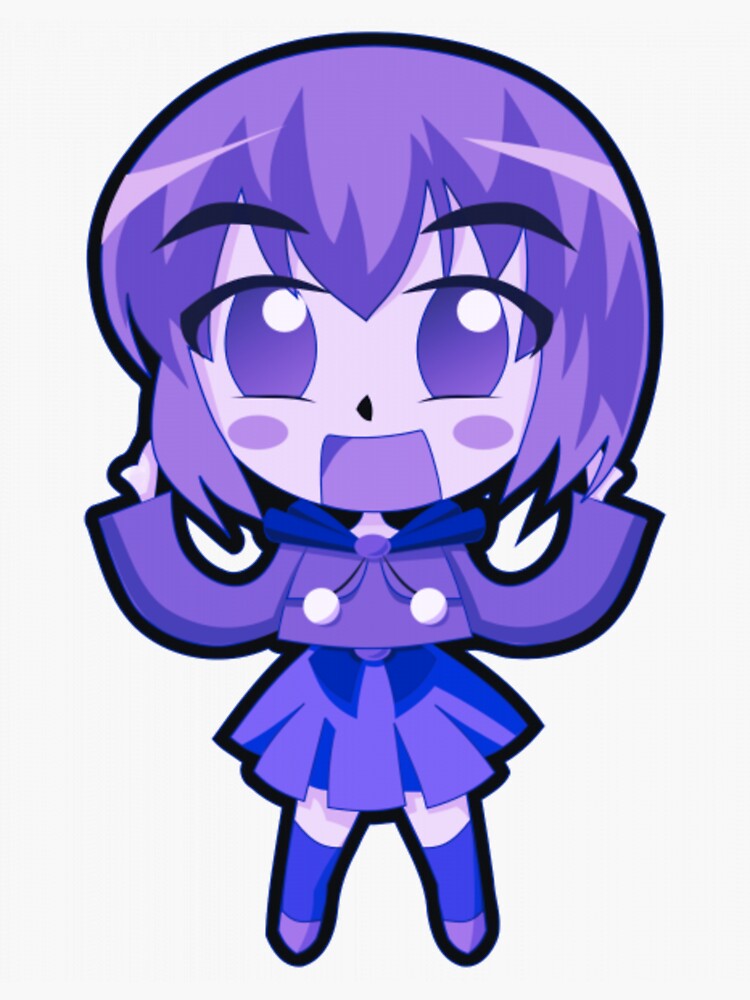 "Purple Cute Happy Anime Girl" Sticker for Sale by Dven-Clothes | Redbubble