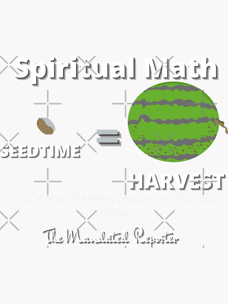 "Spiritual Math - Seedtime and Harvest - Coal" Sticker for Sale by ...