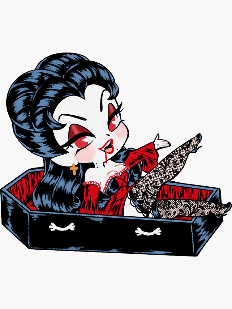 "Vampire Pinup" Sticker for Sale by LilRoundPumpkin | Redbubble