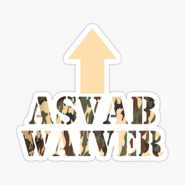 "military ASVAB WAIVER funny veteran faded camouflage" Sticker for Sale ...