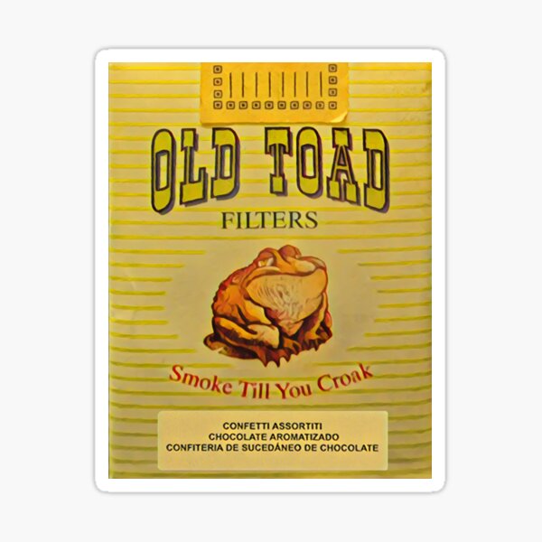"Old Toad Chocolate Cigarettes Retro Candy" Sticker for Sale by ...