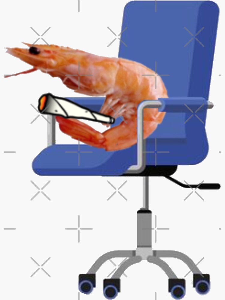 "Shrimp in chair smoking " Sticker for Sale by Maddy0410 | Redbubble