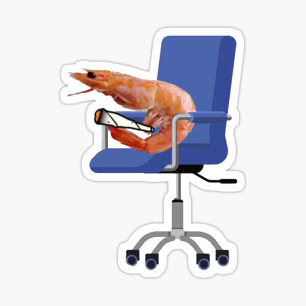 "Shrimp in chair smoking " Sticker for Sale by Maddy0410 | Redbubble