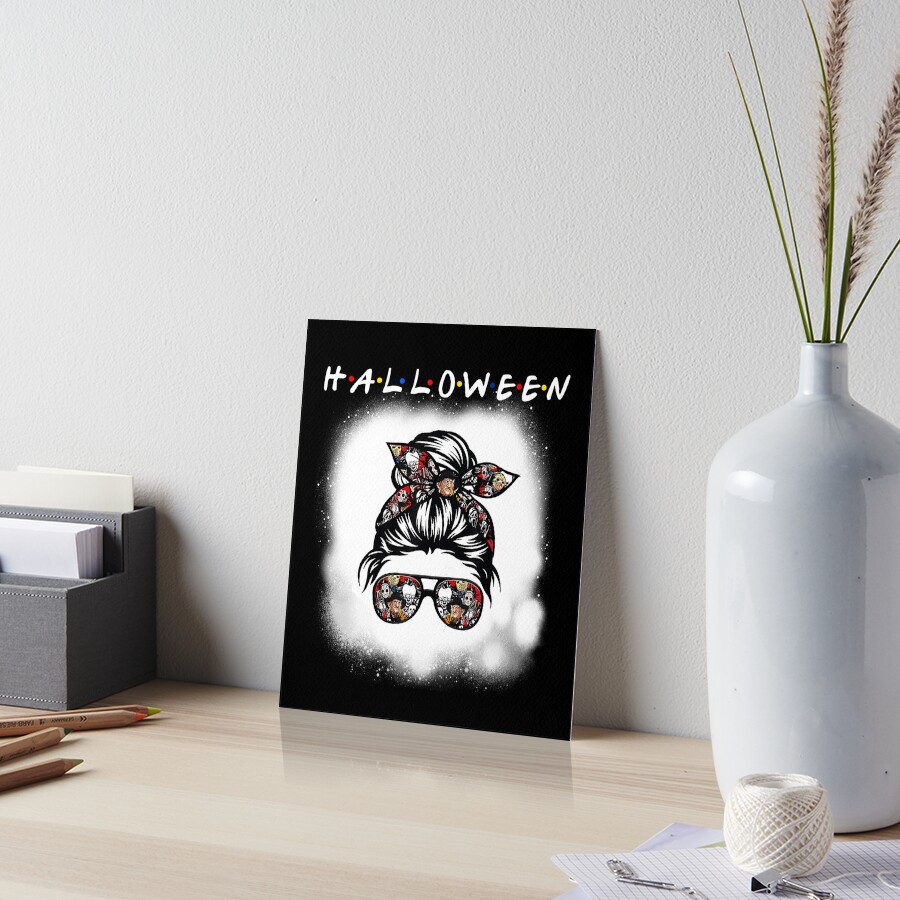 "Messy Bun Horror Life Horror Movie Horror Mom Halloween" Art Board ...