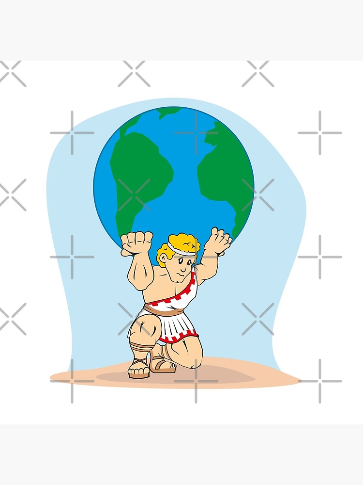 Cojín «La ilustración es una mitología, el Titán Atlas cargando el ...