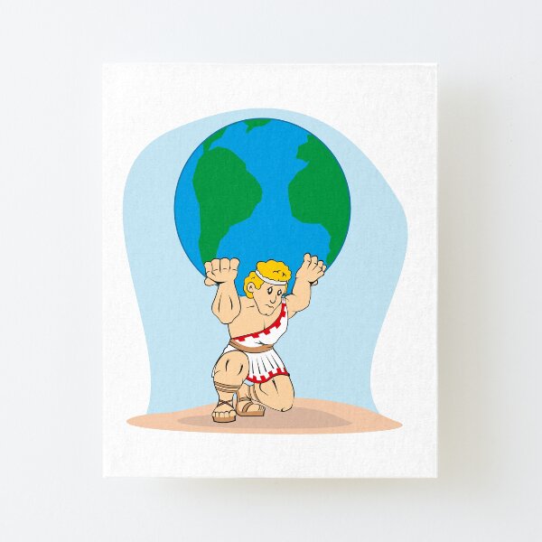 Lámina montada «La ilustración es una mitología, el Titán Atlas ...