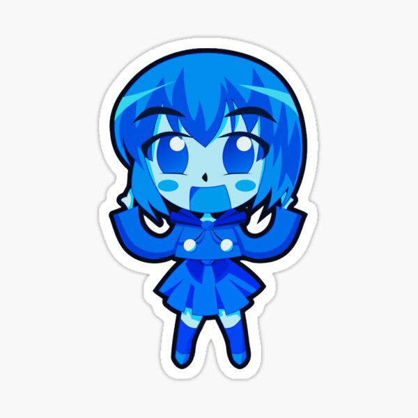 "Blue Cute Happy Anime Girl" Sticker for Sale by Dven-Clothes | Redbubble