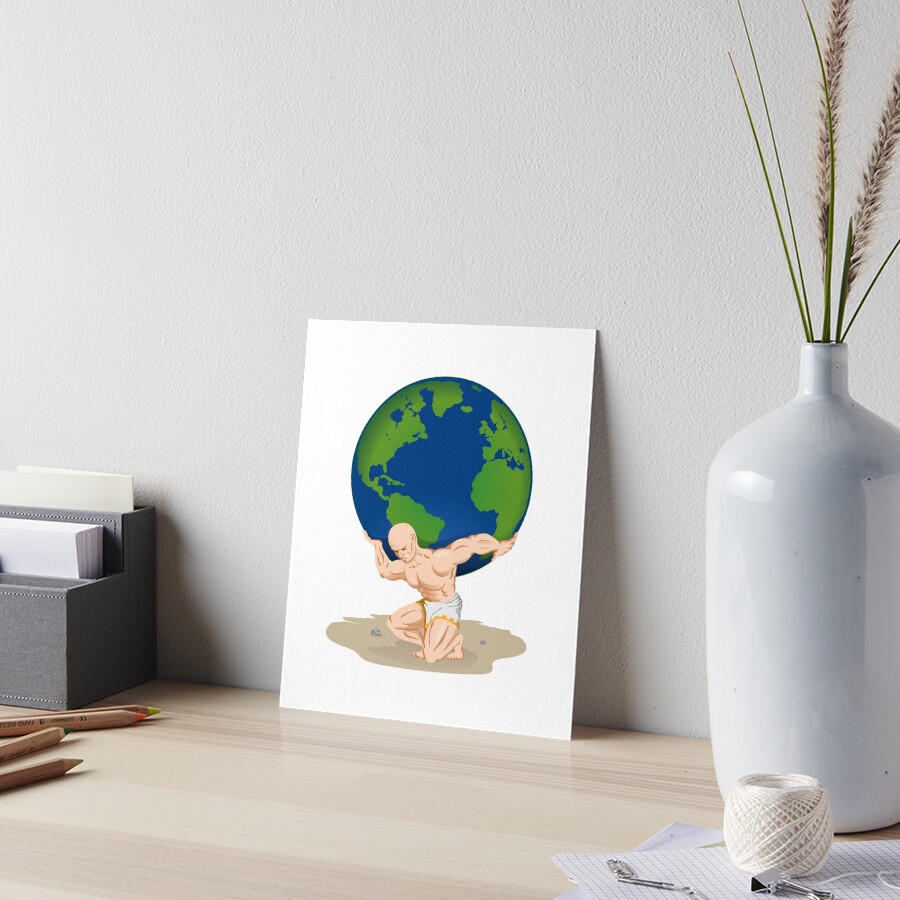 Lámina rígida «La ilustración es una mitología, el Titán Atlas cargando ...