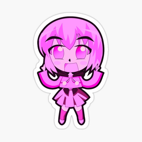 "Pink Cute Happy Anime Girl" Sticker for Sale by Dven-Clothes | Redbubble