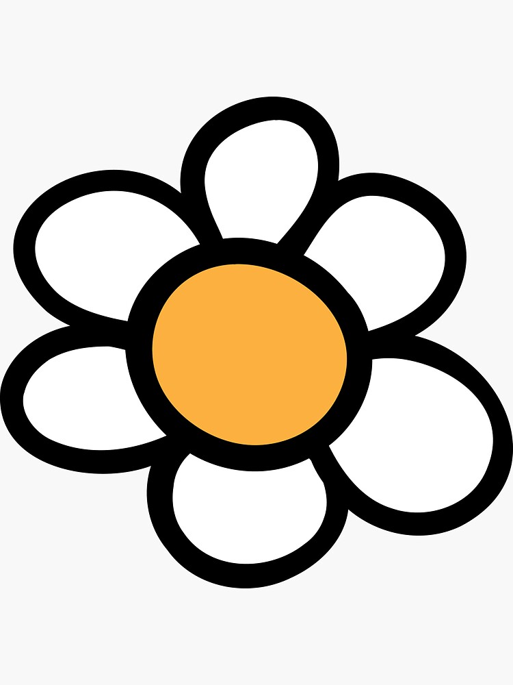 "Simple Daisy Flower Doodle" Sticker for Sale by vintageist | Redbubble
