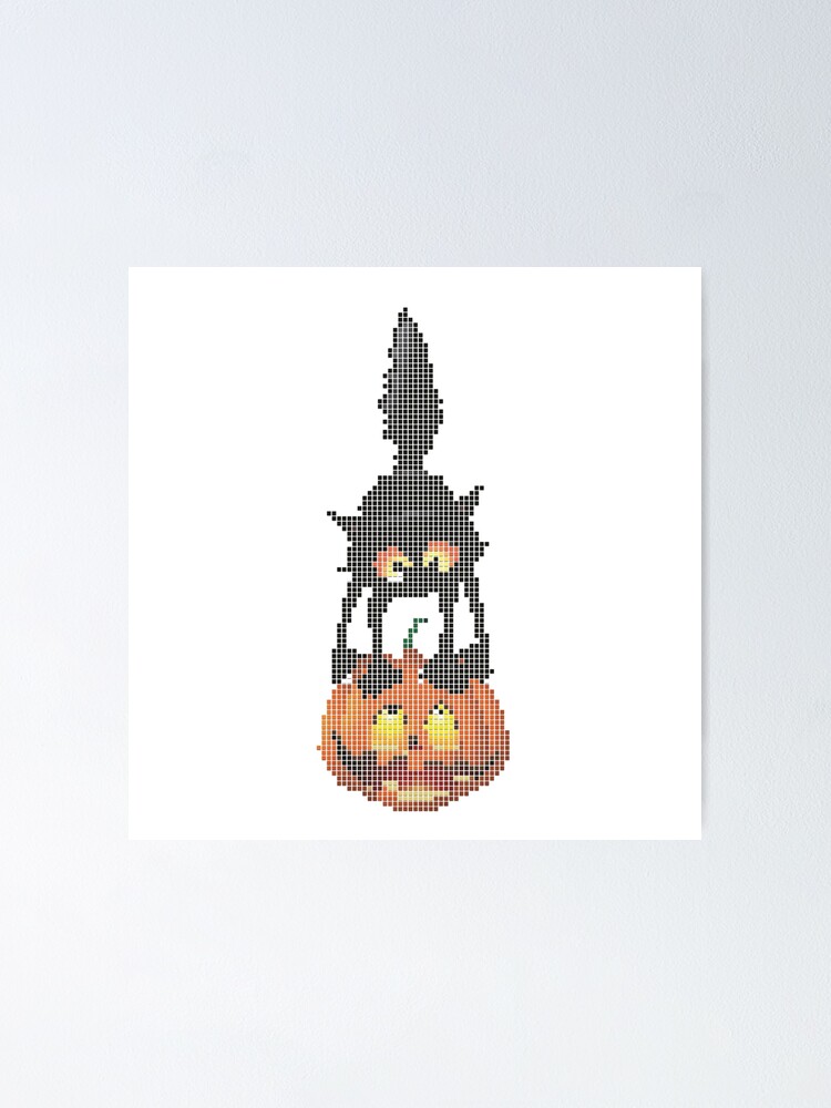 "Halloween Black Cat Pixel Art" Poster for Sale by Pixel4Art | Redbubble