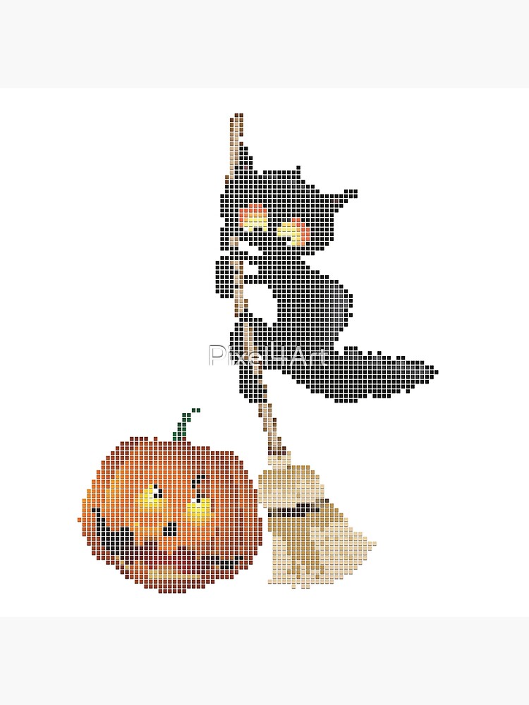 "Halloween Black Cat Pixel Art" Poster for Sale by Pixel4Art | Redbubble