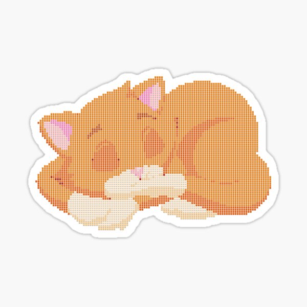 "Sleeping Cat Pixel Art" Sticker for Sale by Pixel4Art | Redbubble