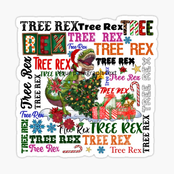 "T-Rex Christmas, Tree Rex, Christmas Dinosaur" Sticker for Sale by ...