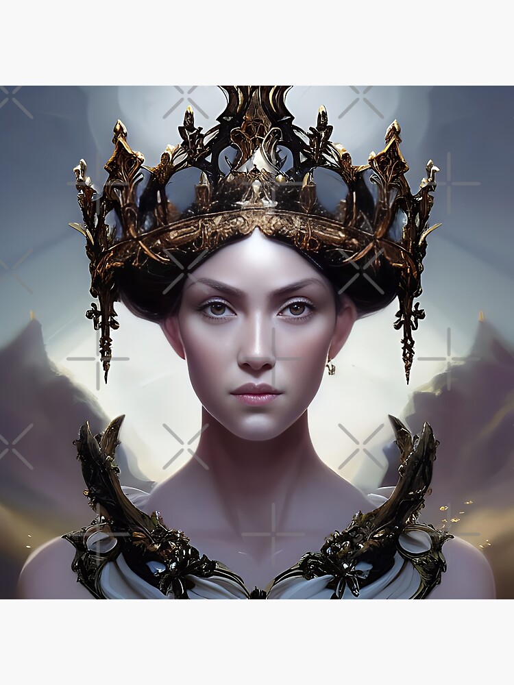 "Portrait of an elegant queen wearing a crown" Poster for Sale by ...