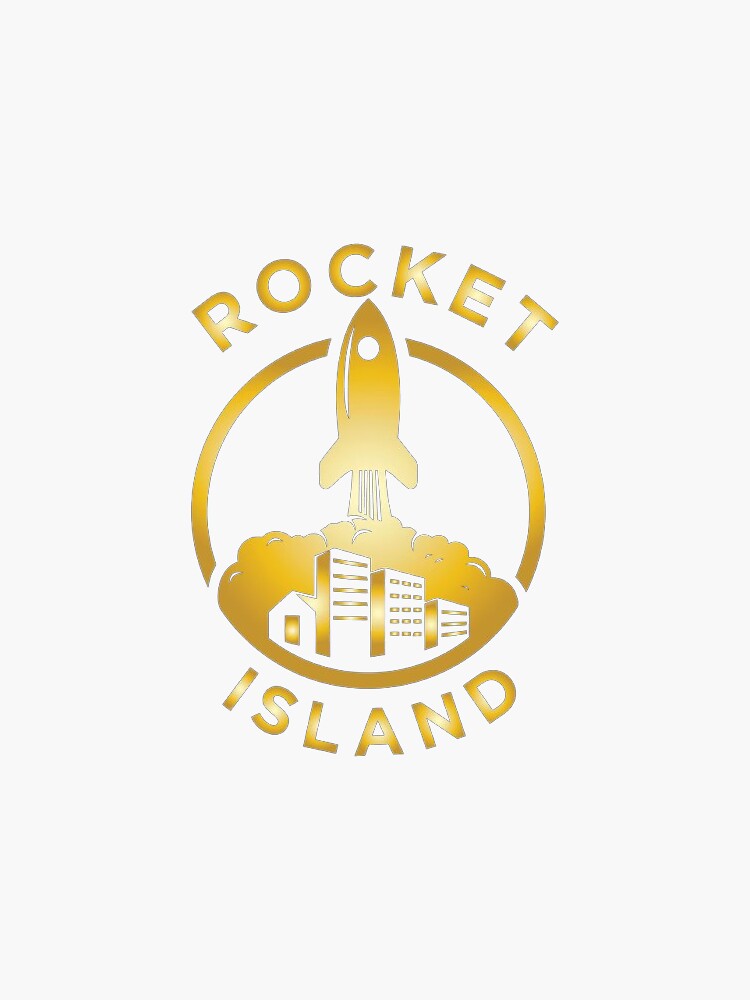 "Rocket Island Gold Edition" Sticker for Sale by RocketIsland | Redbubble