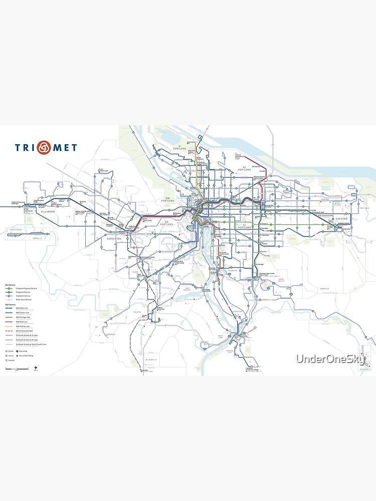 "Portland TriMet Map" Poster for Sale by UnderOneSky | Redbubble