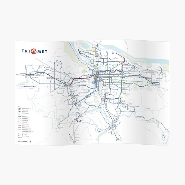 "Portland TriMet Map" Poster for Sale by UnderOneSky | Redbubble
