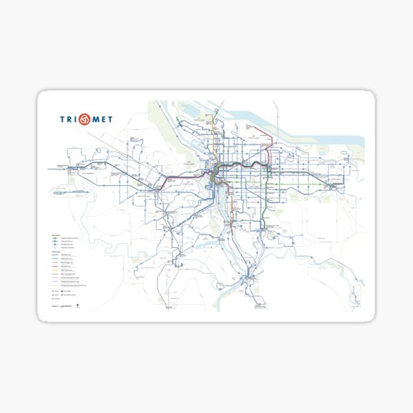 "Portland TriMet Map" Sticker for Sale by UnderOneSky | Redbubble
